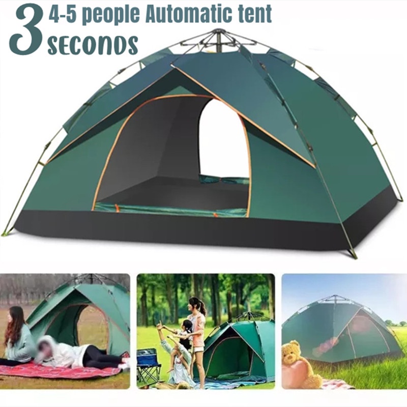 4-6 Person 2m*2m Fully Automatic Tent Outdoor Foldable Camping Auto ...