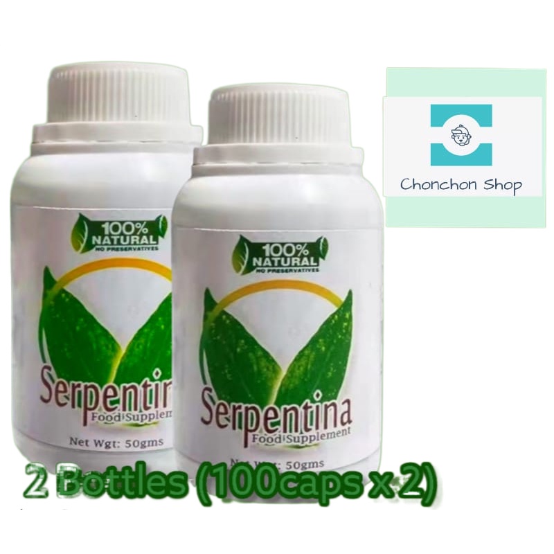 2 BOTTLES ORIGINAL SERPENTINA Food Supplement 500mg 100 Capsules in ...