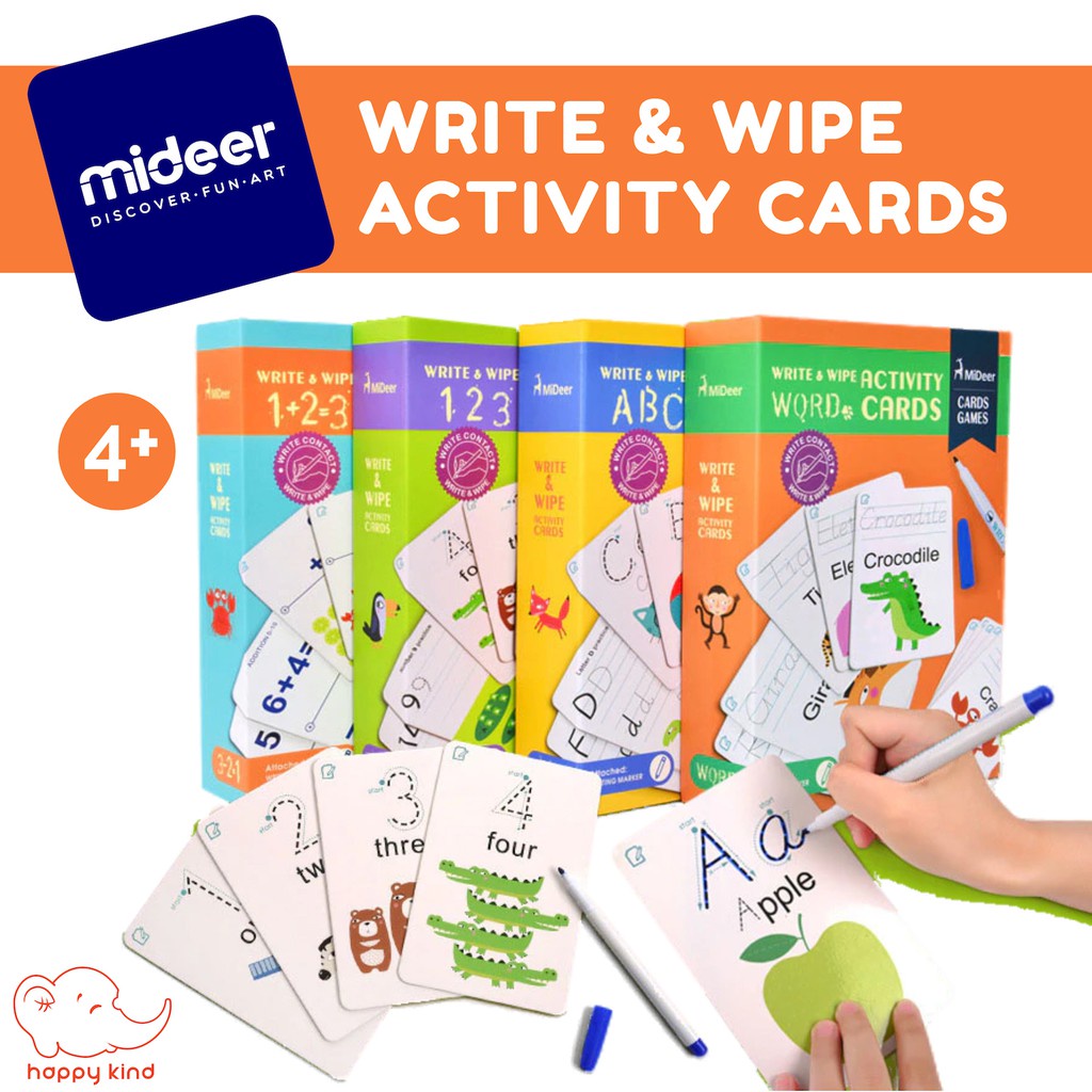 *CLEARANCE* MiDeer Write & Wipe Activity Card (4 Activities) | Shopee ...