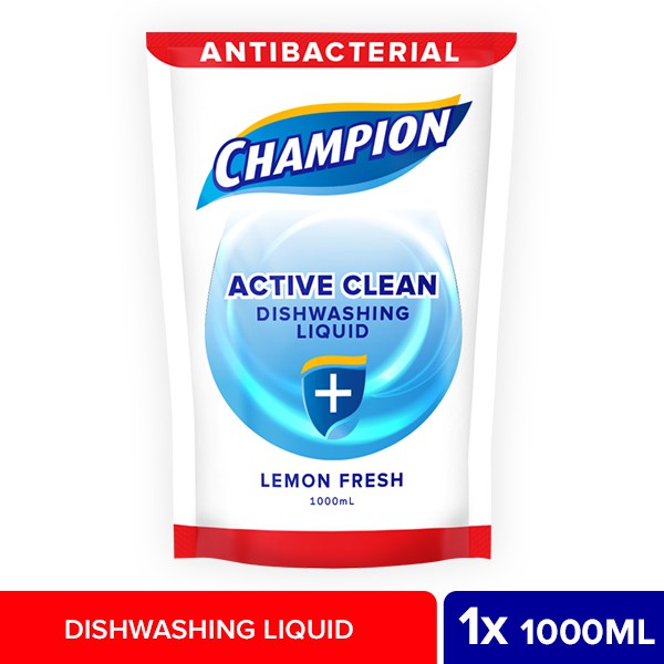 Champion Active Clean Dishwashing Liquid 1L SUP | Shopee Philippines
