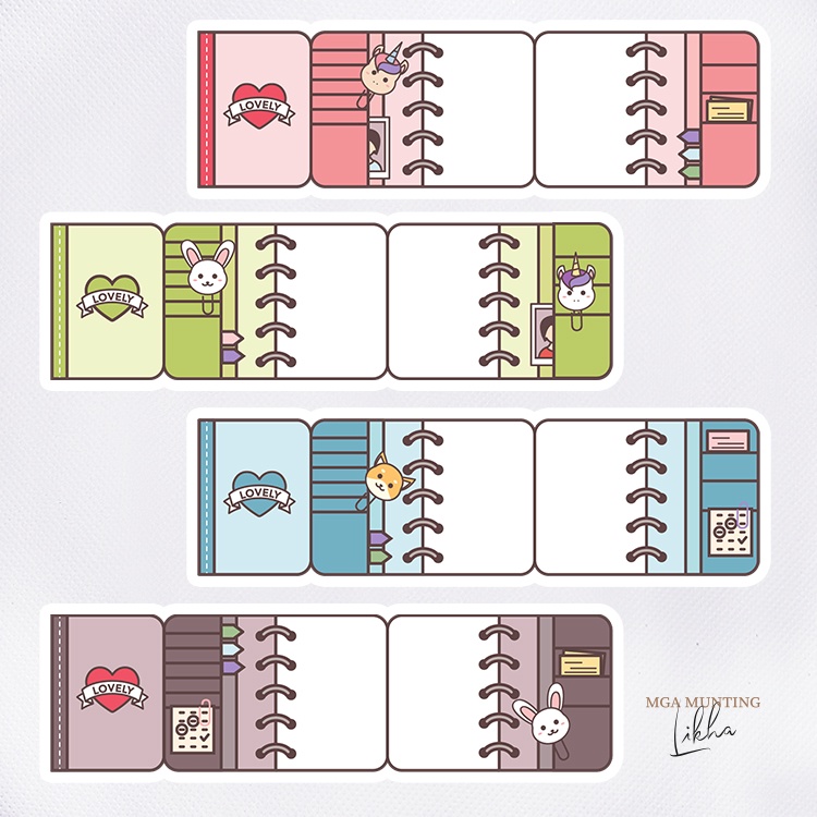 LIKHA Foldable Kawaii Notebook Stickers (Aesthetic Stickers for ...