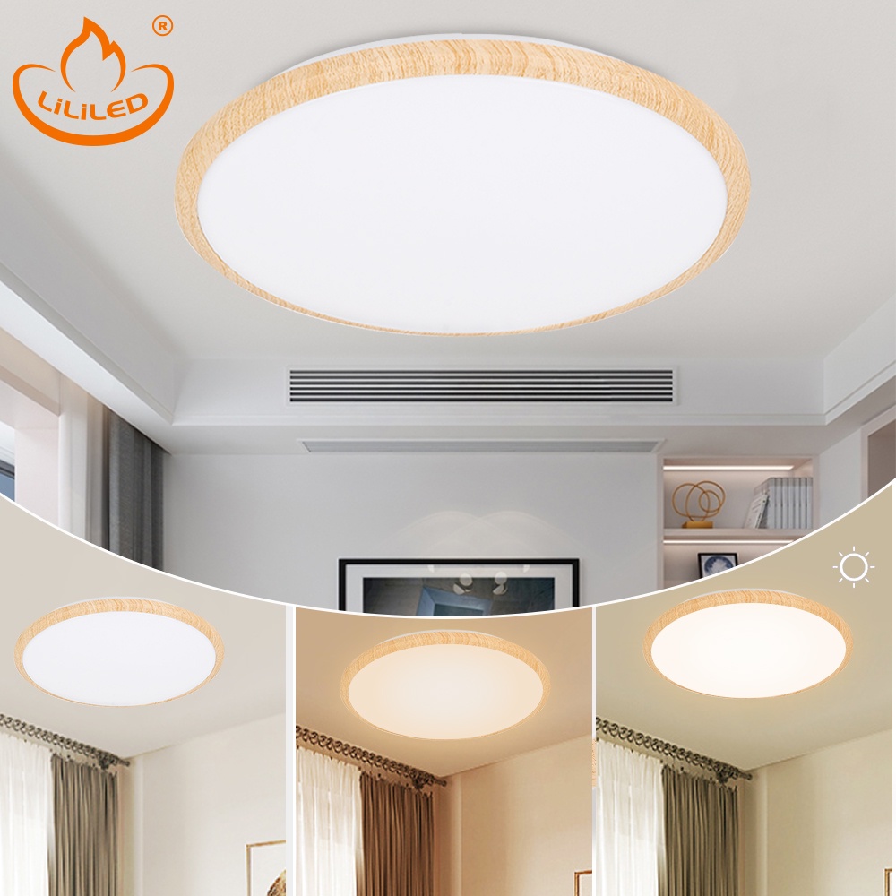 LiLi LED Tri color Ceiling Light Center lamp Wood Print Energy Saving ...