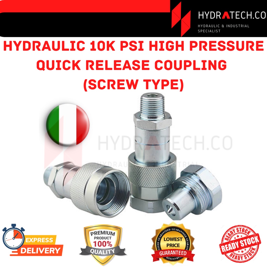 [QRC] Italy Hydraulic 10,000 PSI High Pressure Screw Type Quick Release ...