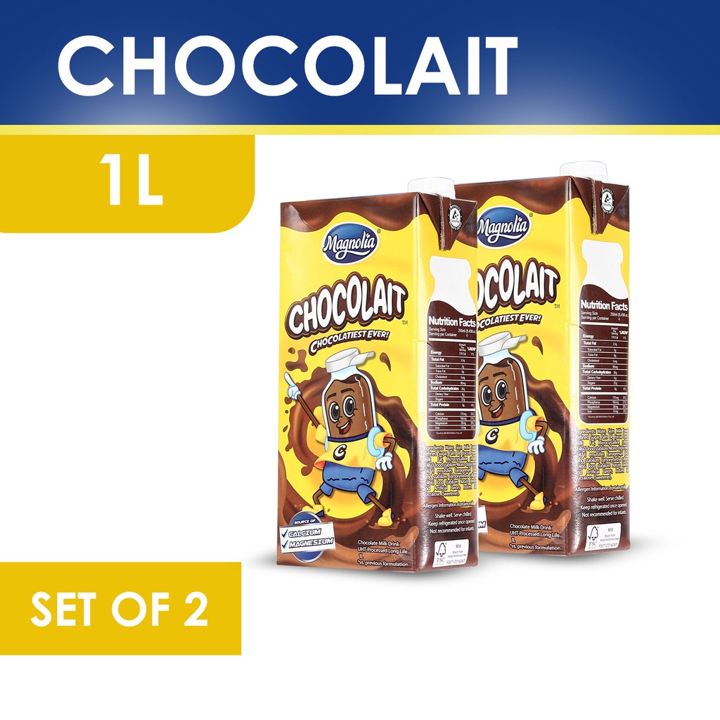 MAGNOLIA Chocolait 1L Chocolate Flavored Milk Drink, Source of Calcium ...