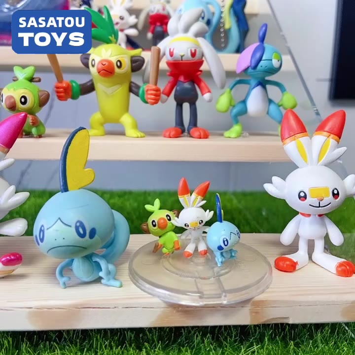 Pokemon figures Scorbunny Raboot Cinderace Grookey Thwackey Rillaboom ...