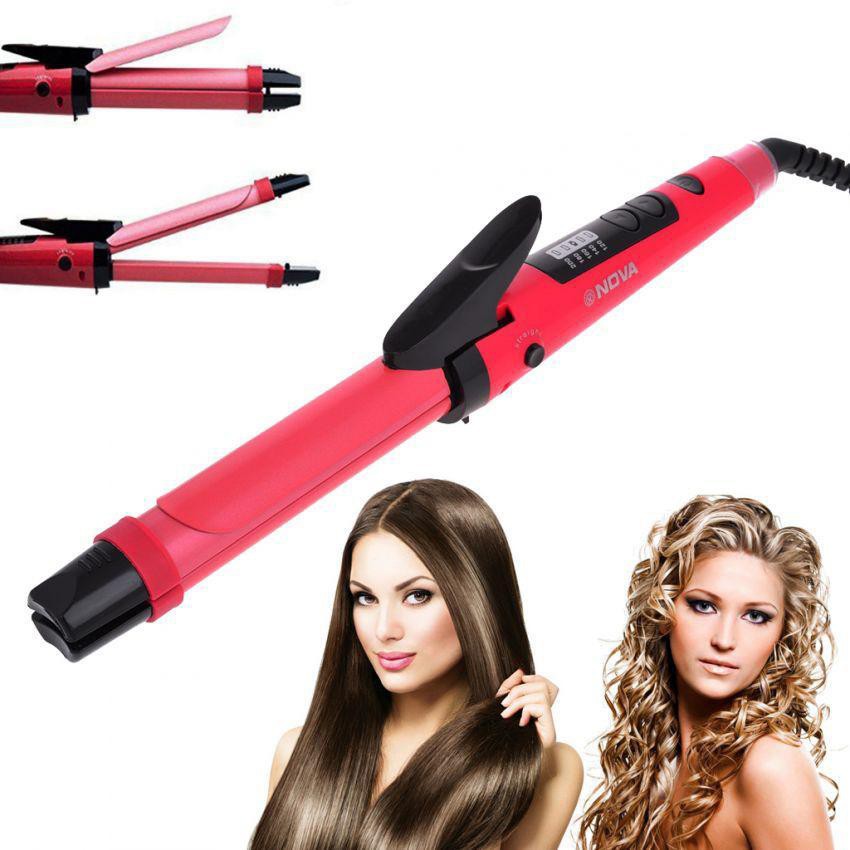 Nova Hair Curler and Straightener with Temperature , Hair Straigntener ...