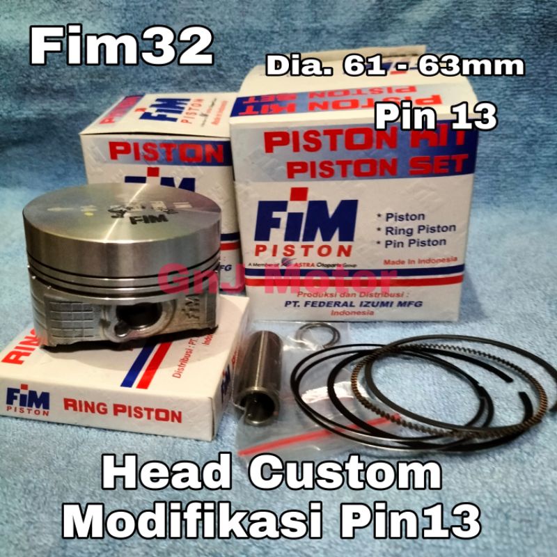 Piston piston kit FIM custom dome raw material pin 13 DM 61, 61,5, 62 ...