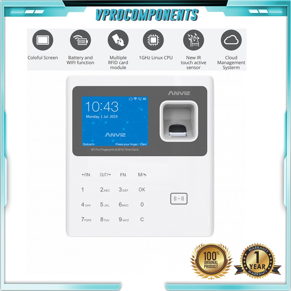 Anviz W1 PRO Color Screen Fingerprint & RFID Biometrics WHITE | Shopee ... Anviz W1 PRO Color Screen Fingerprint & RFID Biometrics WHITE | Shopee ...