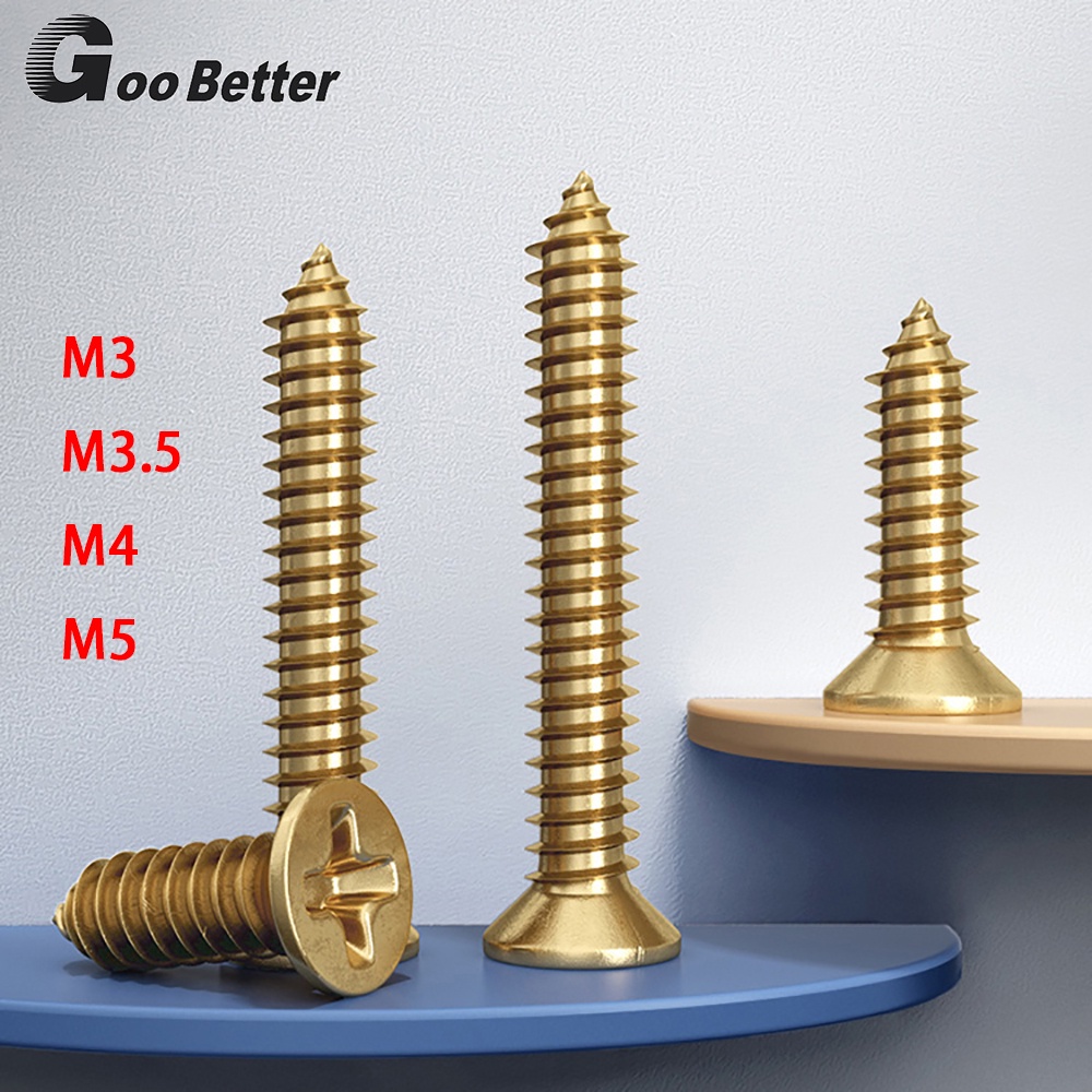 Brass Countersunk Head Self-Tapping Screws Flat Head Phillips Sapping ...