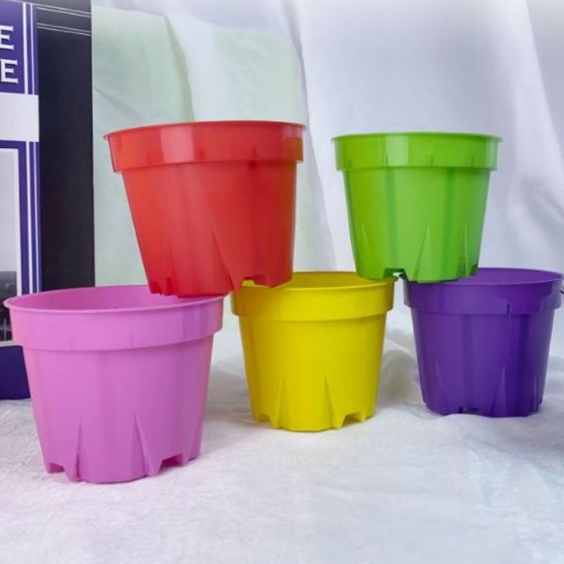 Colorfull plastic flower pots/Taho pots(25pcs) | Shopee Philippines
