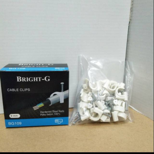 50pc concrete cable clamps cable clips/concrete nail clamps 8mm 9mm ...