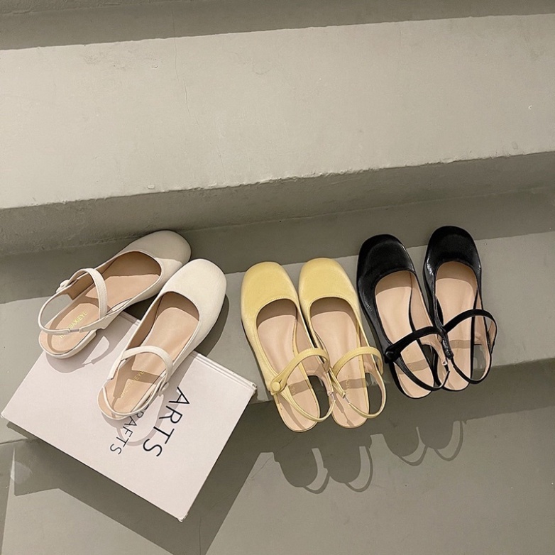 Lady's open heel shoes with buttons | Shopee Philippines