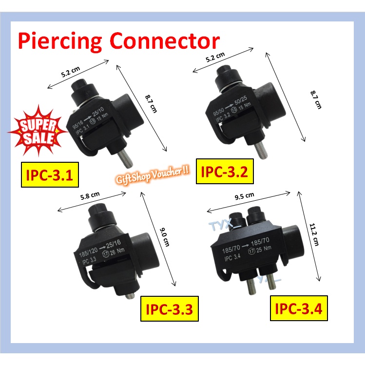 '' IPC Connector / Insulation Piercing Connector / ABC Cable Clamp ...