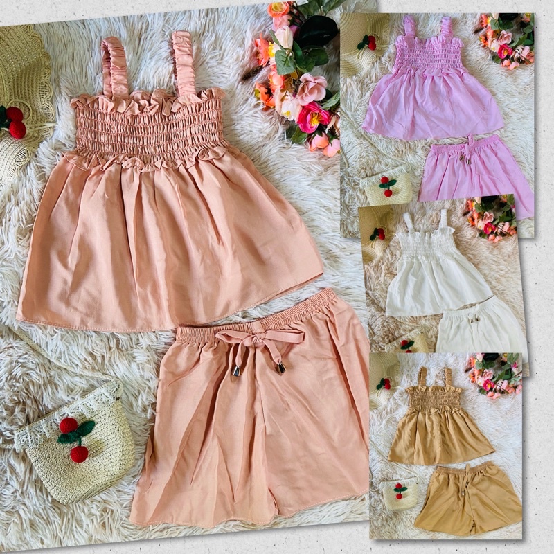 Kids Terno Challis Chest Ruffles (2-4years old) | Shopee Philippines