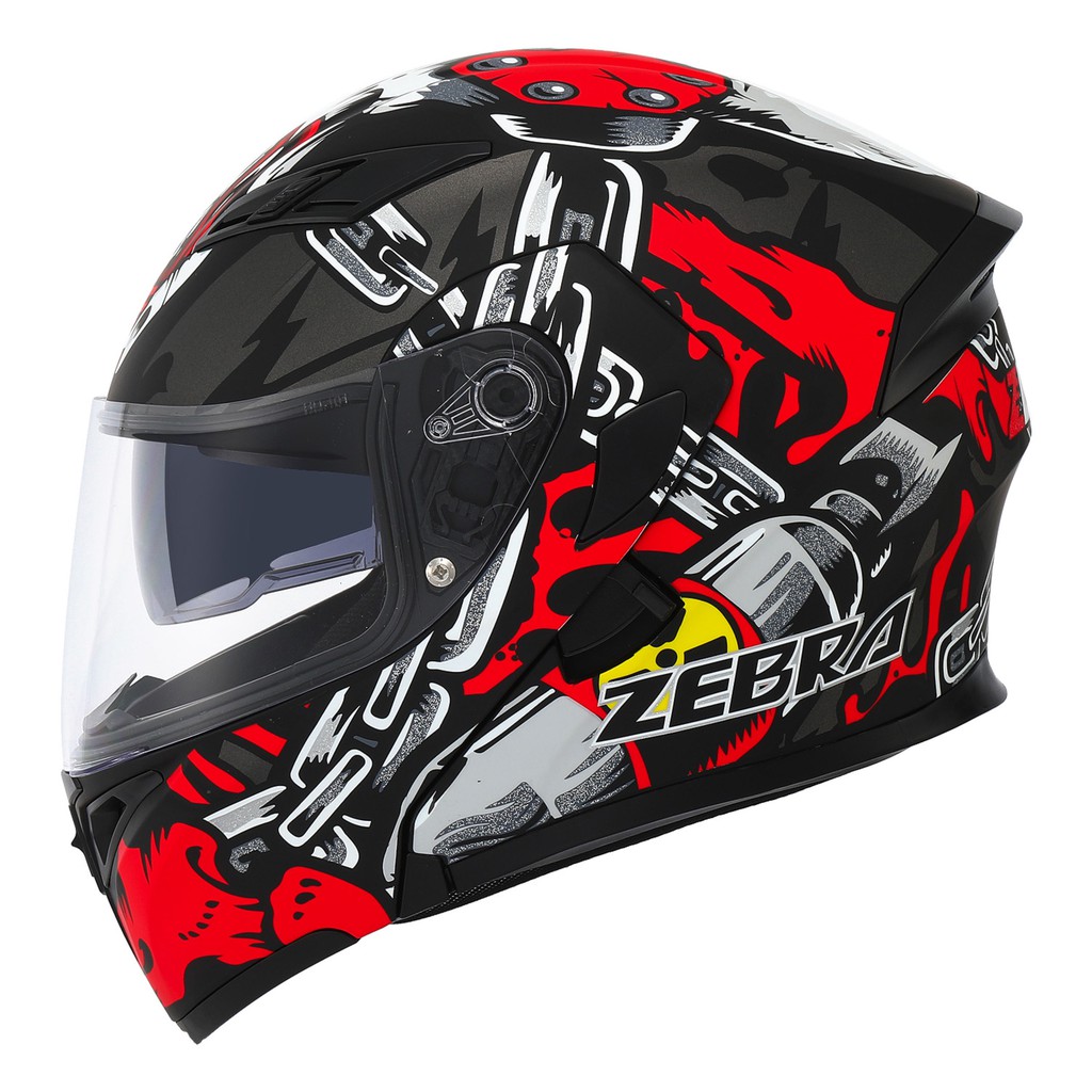 Zebra Ff805 Motorcycle Helmet Full Face Open With Dual Lenses | Shopee ...
