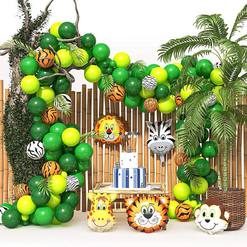 Animal Balloon Set Green Forest Latex Balloon Birthday Party Children’s ...