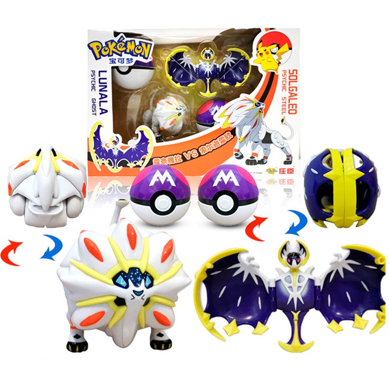 Anime Pokemon Pokemon Ball Character Deformation Toy Pikachu Fire ...