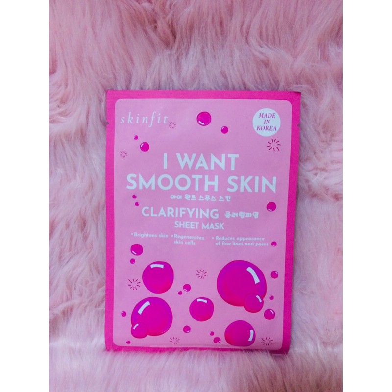 Skinfit I Want Smooth Skin clarifying Sheet Mask | Shopee Philippines