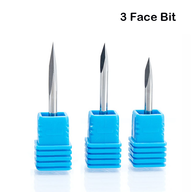 3.175mm Shank 3 Face End Mill 45/60/90 Degree V Shape Bit CNC Engraving ...