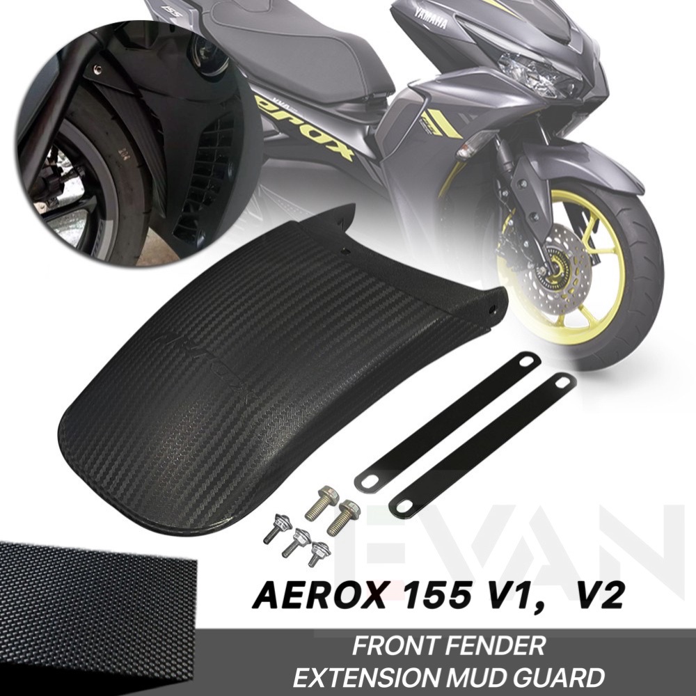 Aerox 155 V1 V2 Front Mud Guard Carbon Front Fender Extension New Style ...