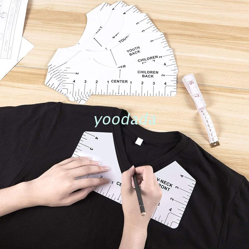 yoo 8pcs T-Shirt Alignment Ruler Guide Tool to Center Designs for Vinyl ...
