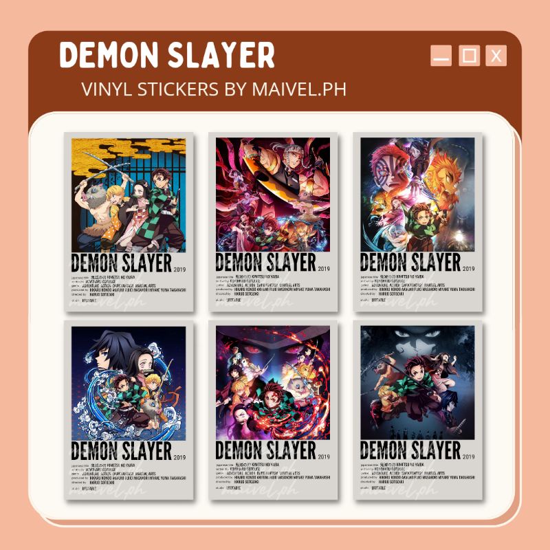 Demon Slayer Minimalist Wall Poster Decor Vinyl Stickers Photo Paper ...