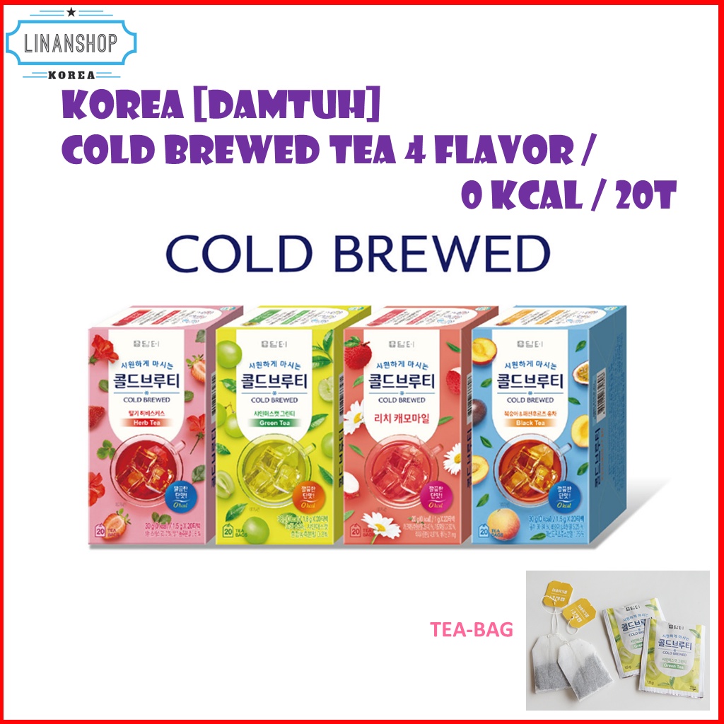 KOREA [DAMTUH] Cold Brewed TEA 4 Flavor / 0 kcal / 20T / Strawberry ...