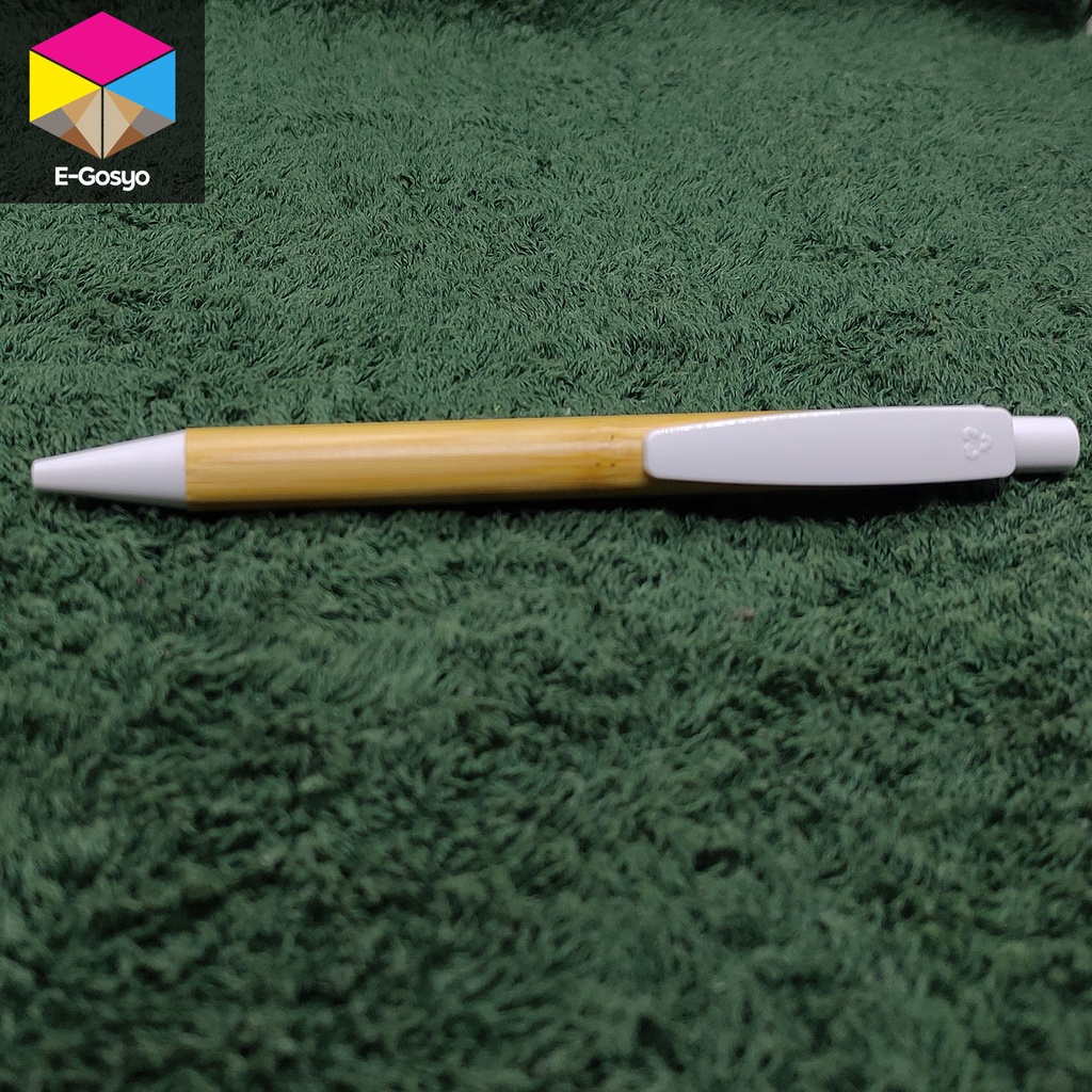 5 pcs Bamboo Pen / Bamboo Ballpen Recyclable Plastic White - Black Ink ...