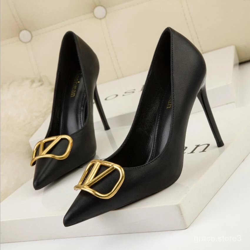 2022 Women Heels Fashion High Heel Shoes Ladies Office Party Wedding ...