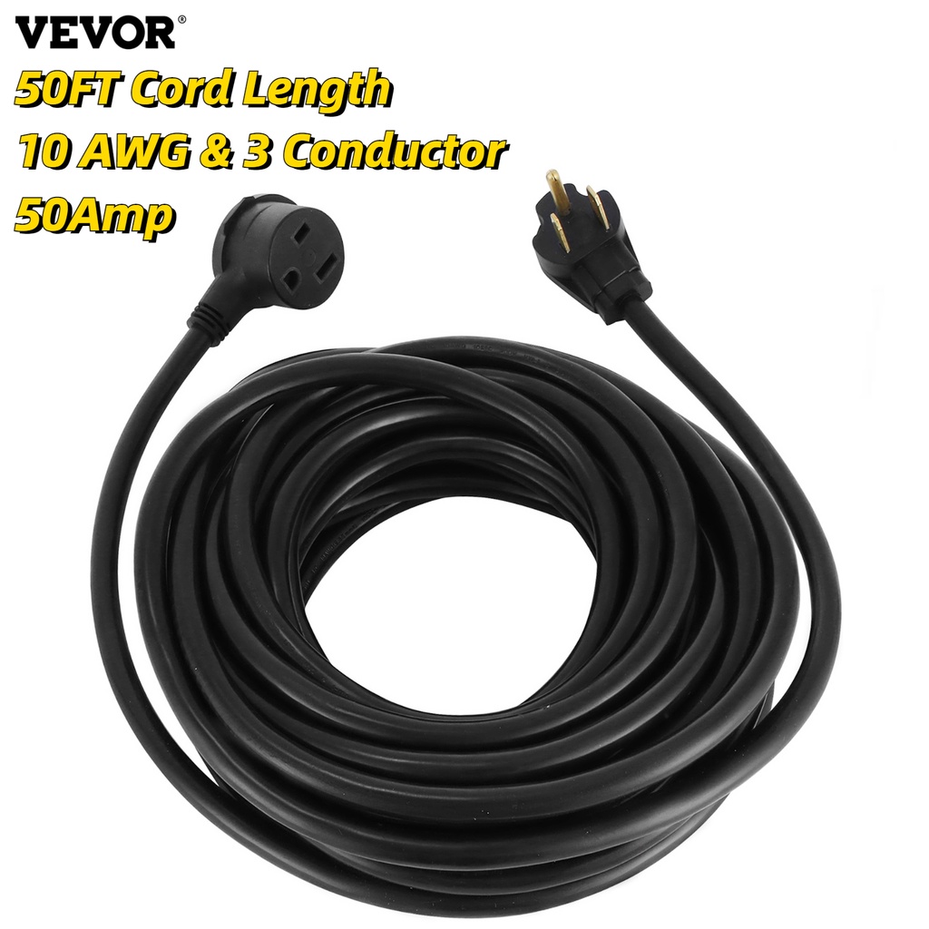 VEVOR Generator Socket Extension Cable Power Cord 50FT 250V 50Amp Heavy ...