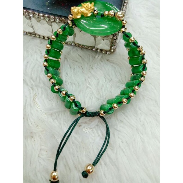 chinese coin bamboo with 24 k gold piao lucky charm bracelet | Shopee ...
