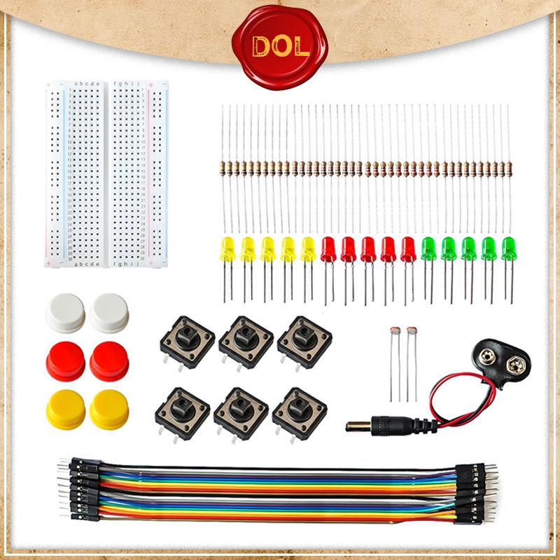 Uno R3 Starter Kit Basic Starter Kit Breadboard Jumper Wires Resistors ...