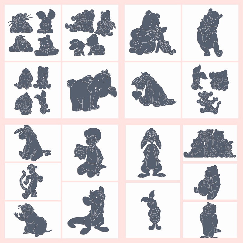 Characters In Animation Bear, Rabbit, Pig, Donkey, Like Little Boy ...
