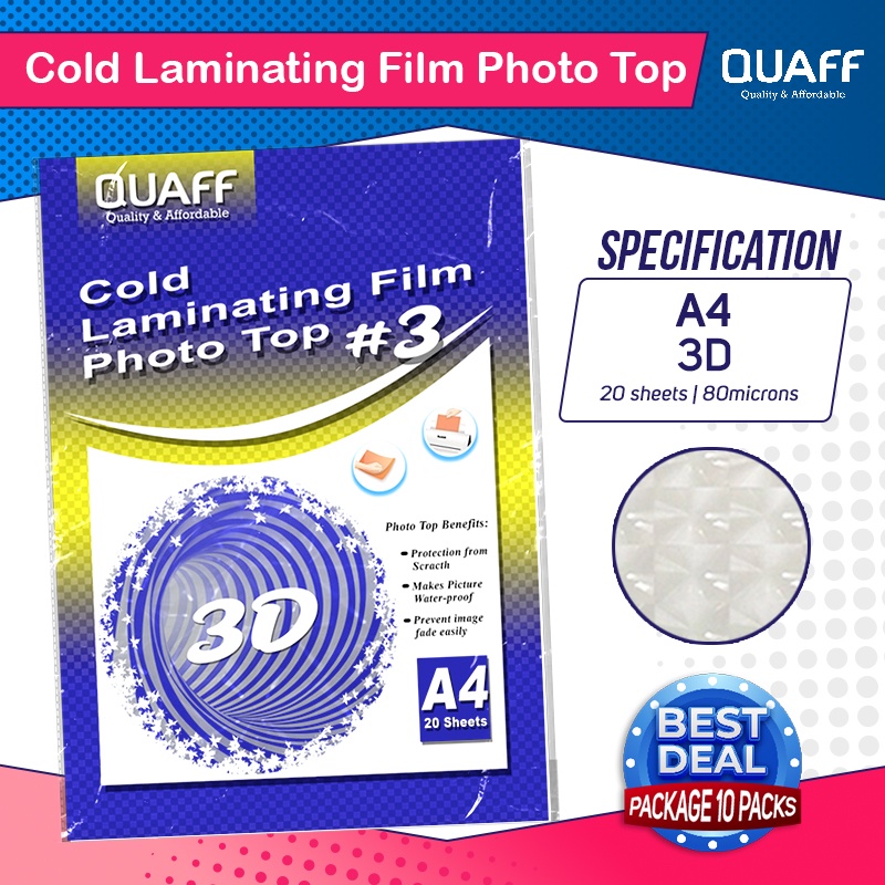 (Promo Bundle) 10packs QUAFF Photo Top A4 Cold Laminating Film | Shopee ...