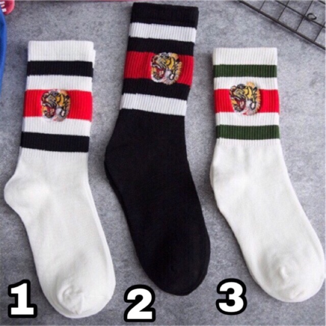 Iconic Socks Tiger Logo Design Varsity Preppy Street Style School ...