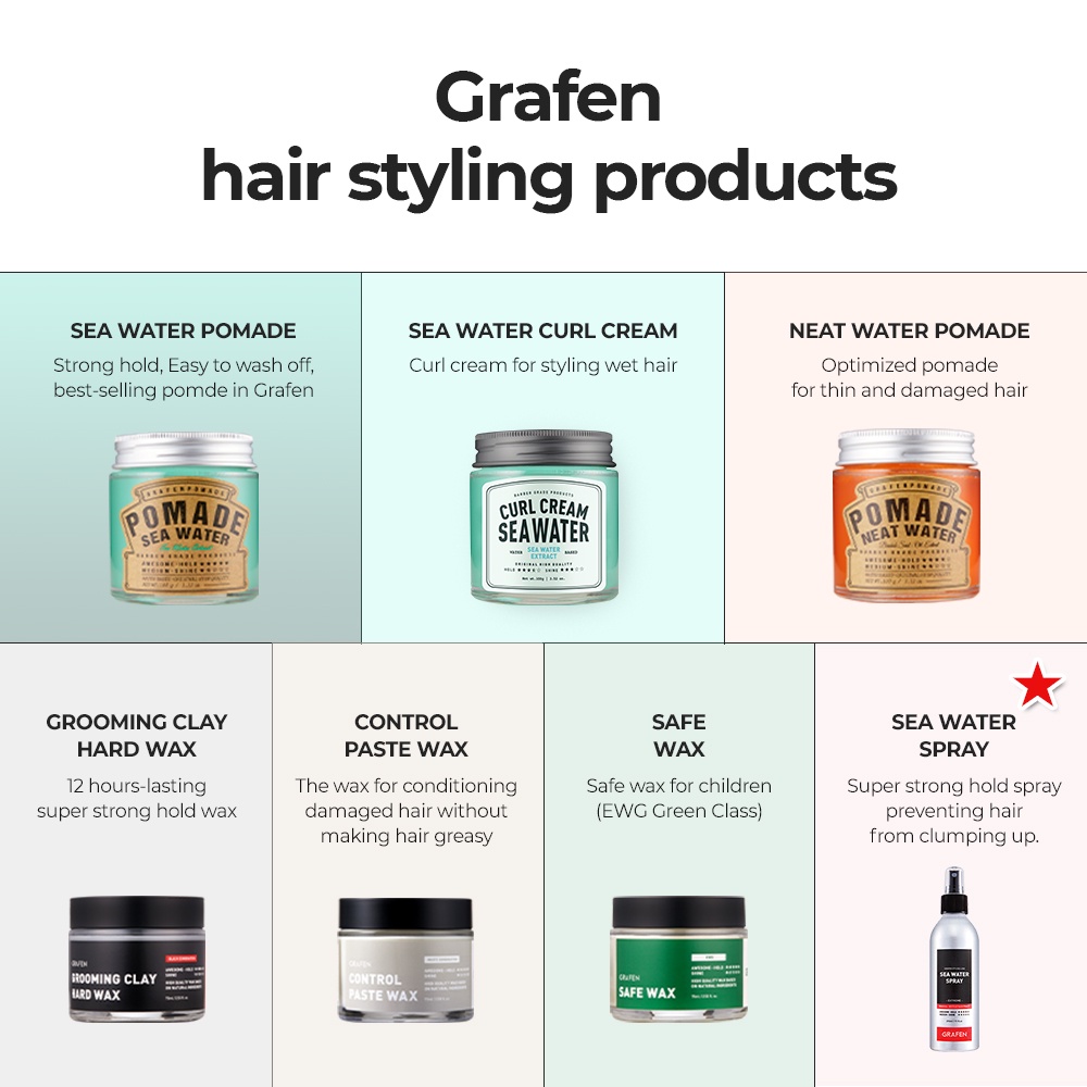 Grafen Sea Water Pomade 100g, Neat Water Pomade 100g | Shopee Philippines