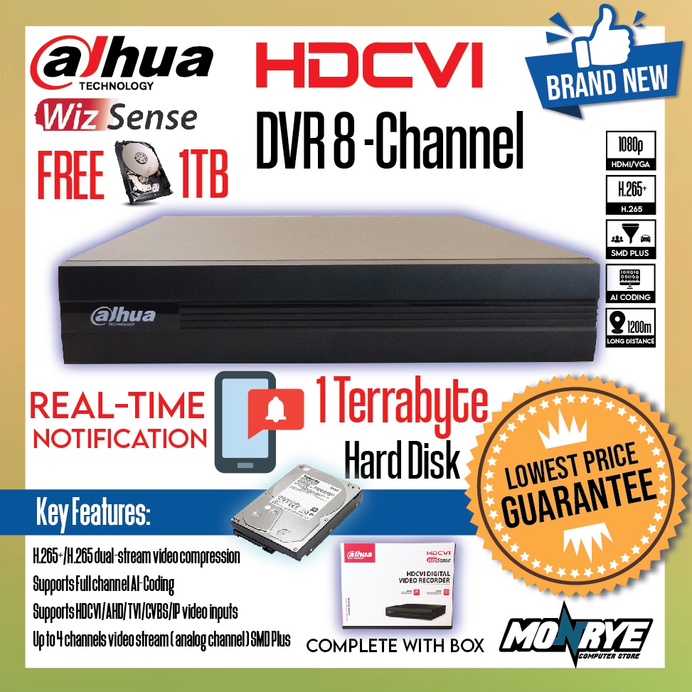 DAHUA - XVR/DVR - 4 / 8 / 16 Channel - WITH HDD - Brand New for CCTV ...