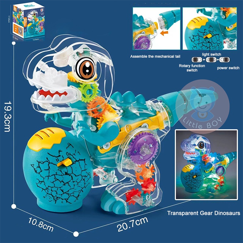 Electric Gear Dinosaur Toy Clear Omni-directional Wheel Tyrannosaurus ...