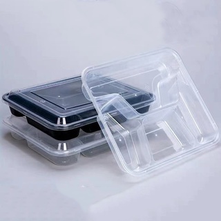 10pcs lunch box with Lids Lunch Box Disposable 2 3 4 5 division Bento ...