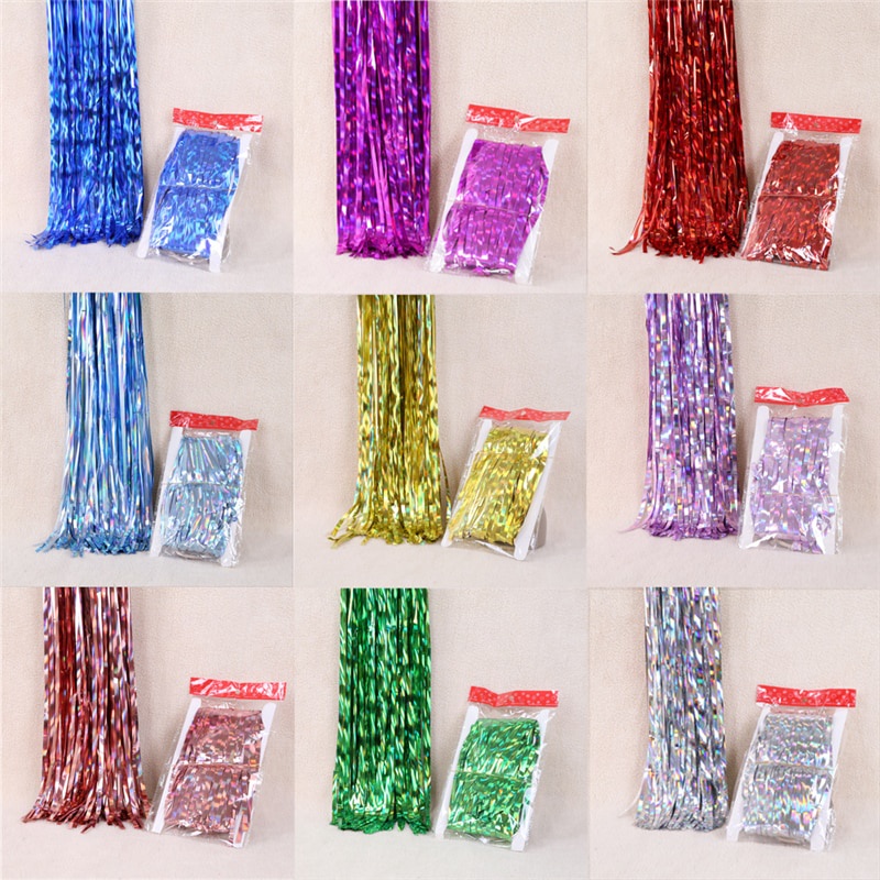 1*2M Rainbow Sequin Backdrop Foil Fringe Tinsel Curtain Birthday Party ...