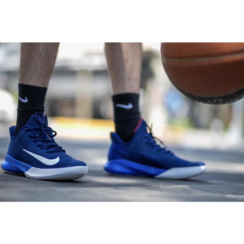 MELO Precision 4 Blue White Cushioning Wear-resistant Sports Basketball ...