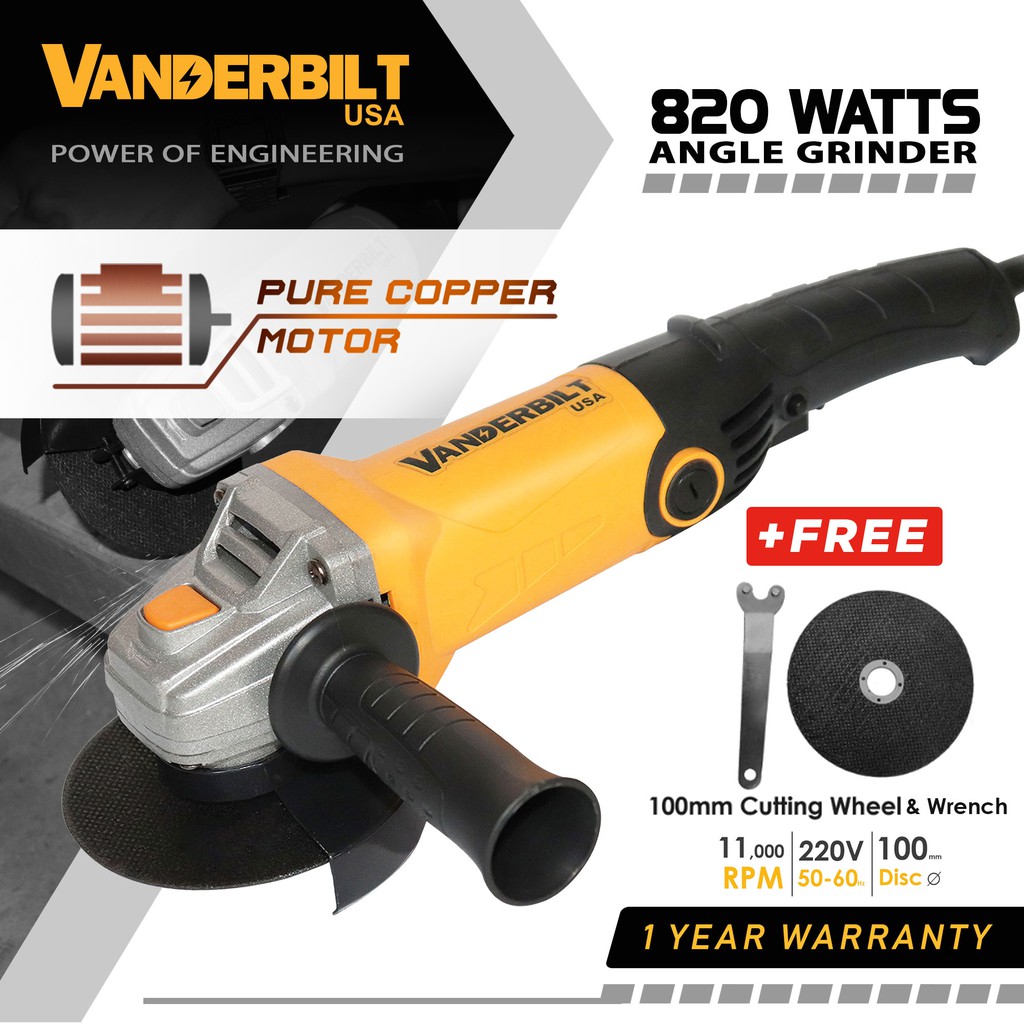 Vanderbilt USA 820watts Angle Grinder Tools Set | Shopee Philippines