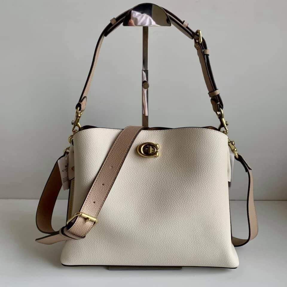 Coach C2590 Willow Women's Shoulder Bag in Colorblock Beige In Pebbled ...