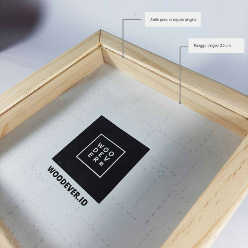 KAYU Wood Frame 3D Frame 8R 20x25 cm - Natural Wood Dowry Frame ...