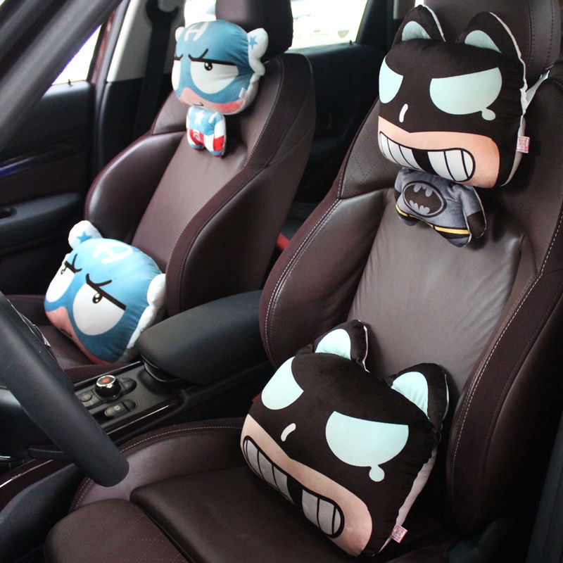 Marvel Car Cartoon Headrest Neck Pillow Cute Creative Four Seasons Neck ...