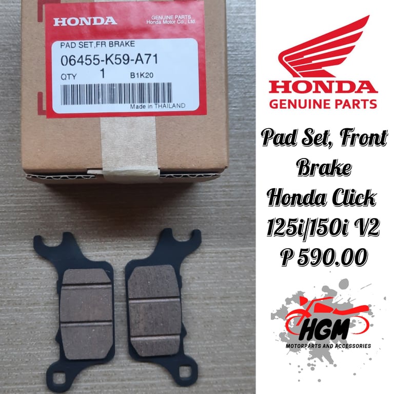 FRONT BRAKE PAD SET | GENUINE HONDA CLICK 125i/150i V2 125i V3 | 06455 ...