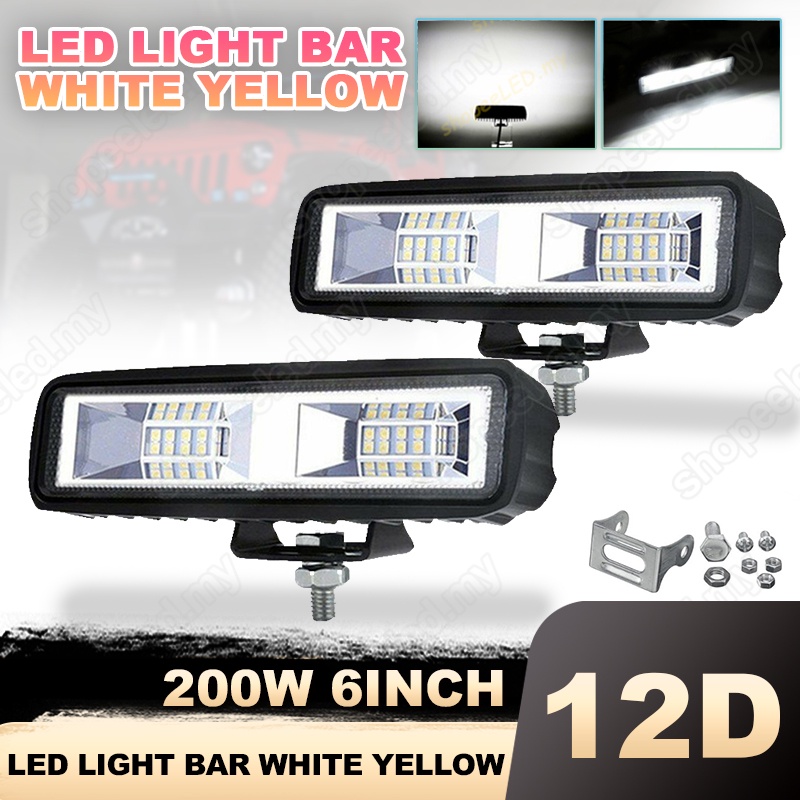 TCC 2pcs 6inch LED Work Light Spot Beam Bar Car SUV OffRoad Driving Fog ...