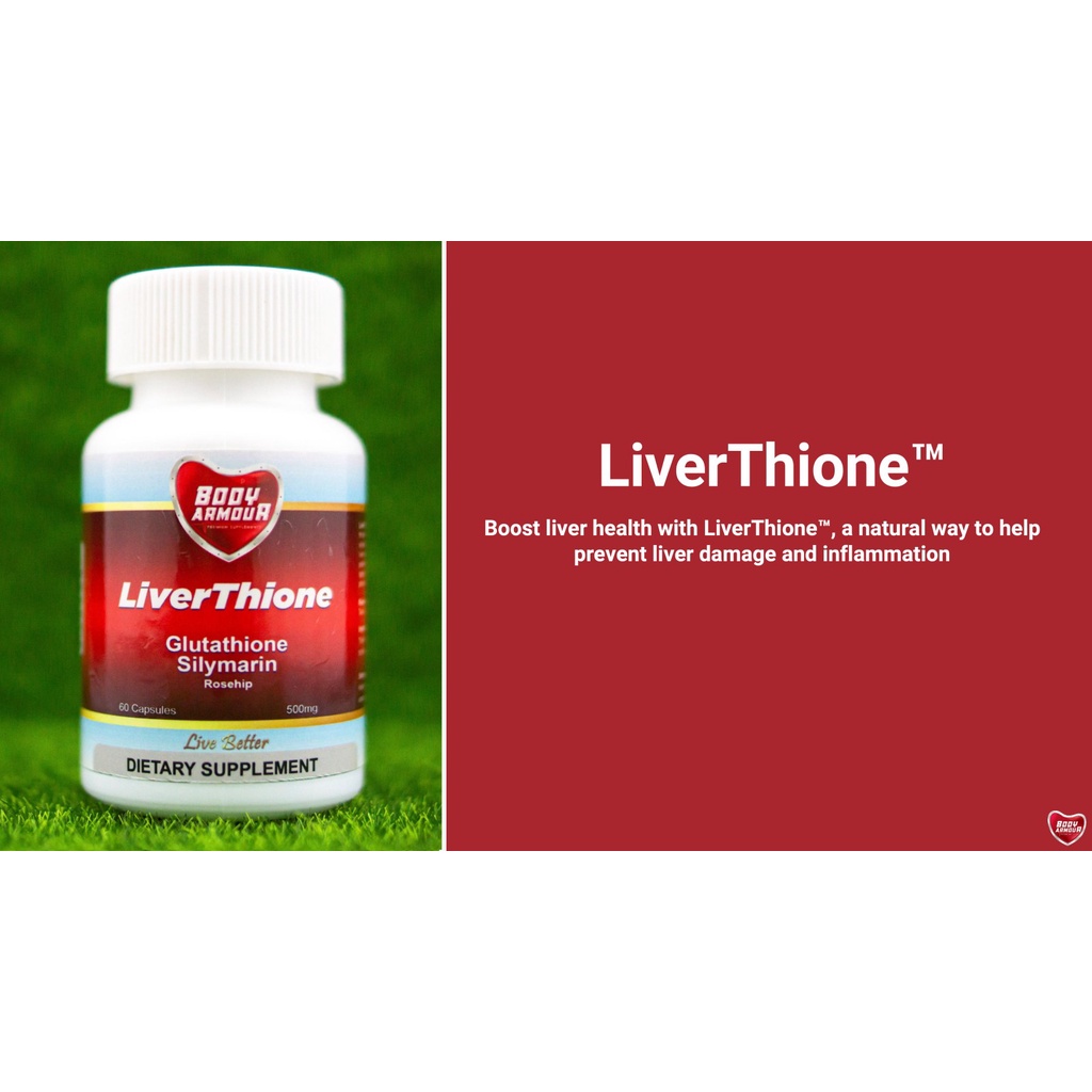 Body Armour LiverThione 60 Capsules 500mg Liver Booster Infused w ...