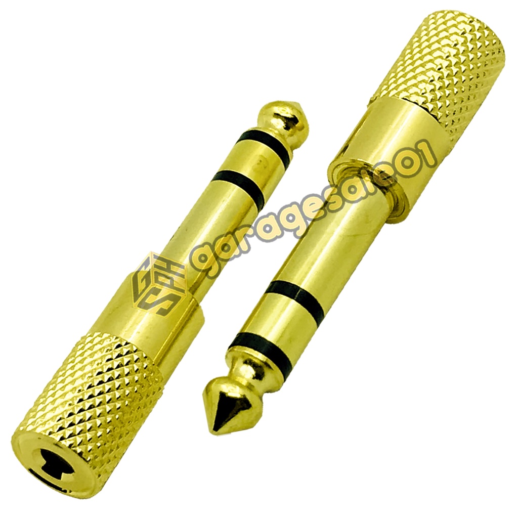 3.5mm Female Jack to PL 6.35mm Stereo Male Plug Converter Adaptor ...