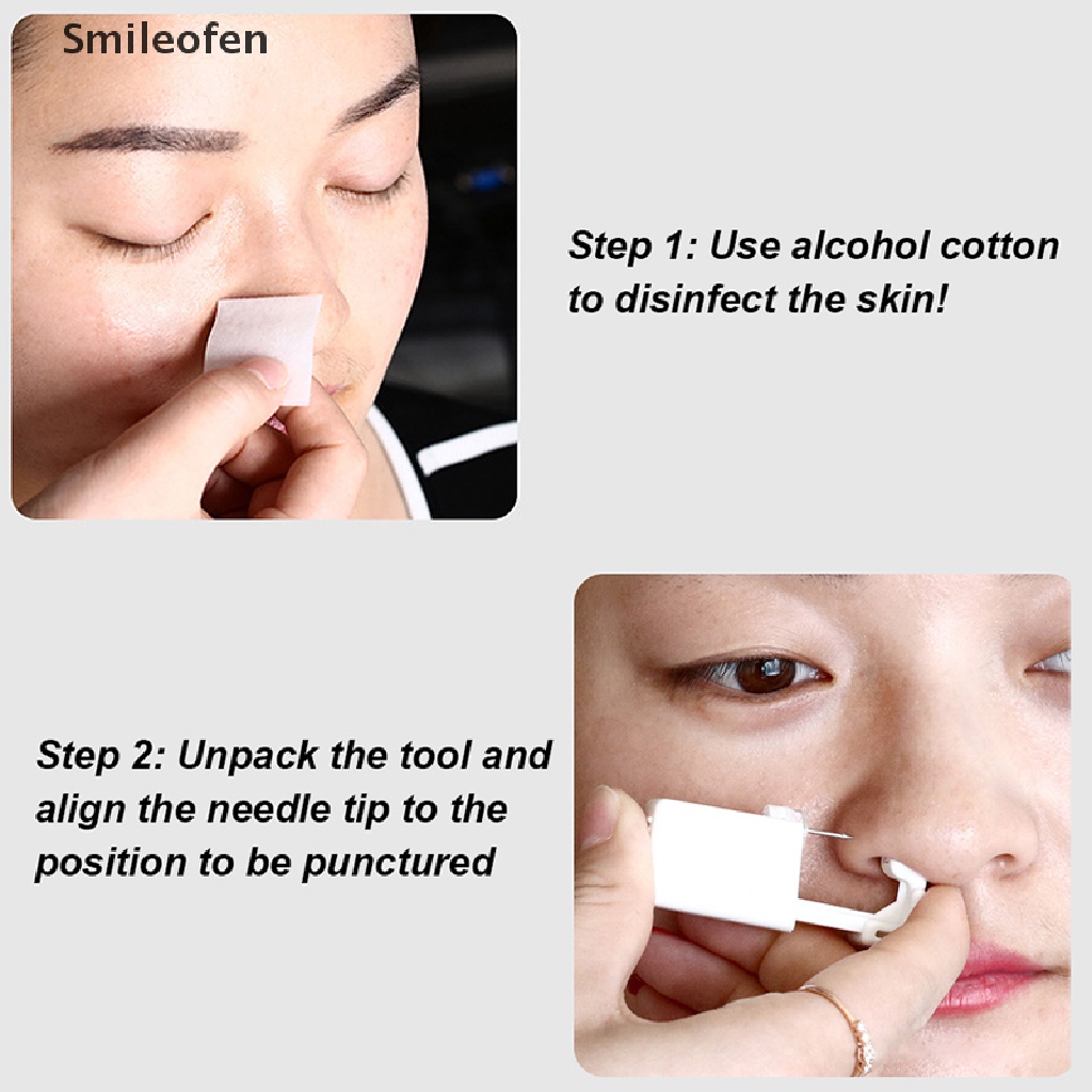 Smileofen Disposable Painless Ear Piercing Nose Studs Piercing Gun ...
